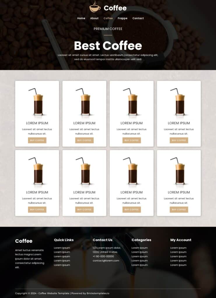 Coffee – Coffee Website Template
