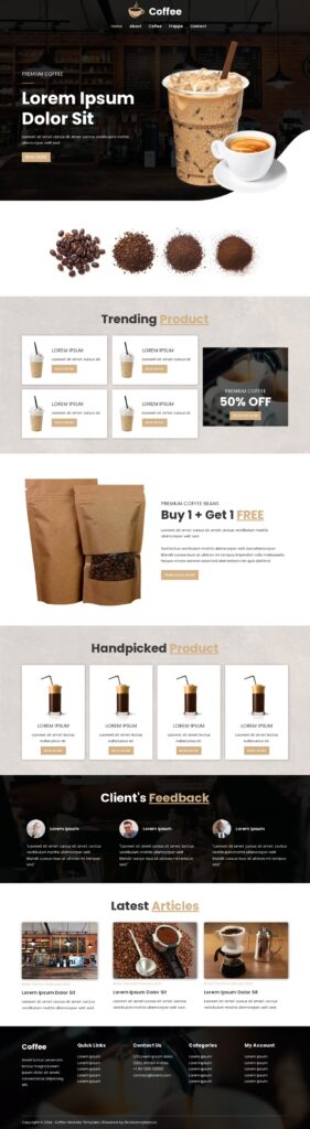 Coffee Website Template – Coffee Website Template By BricksTemplates.io
